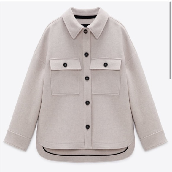 Zara | Jackets & Coats | Nwt Zara Oversized Manteco Wool Blend ...